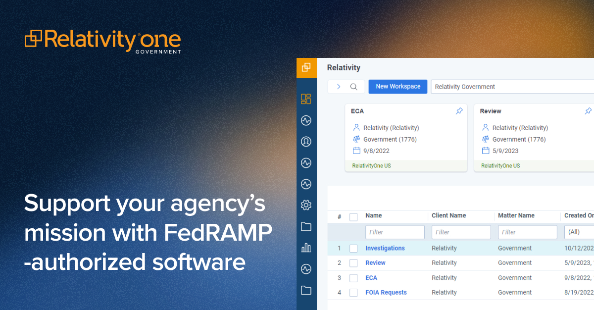 eDiscovery for Government | RelOne Gov