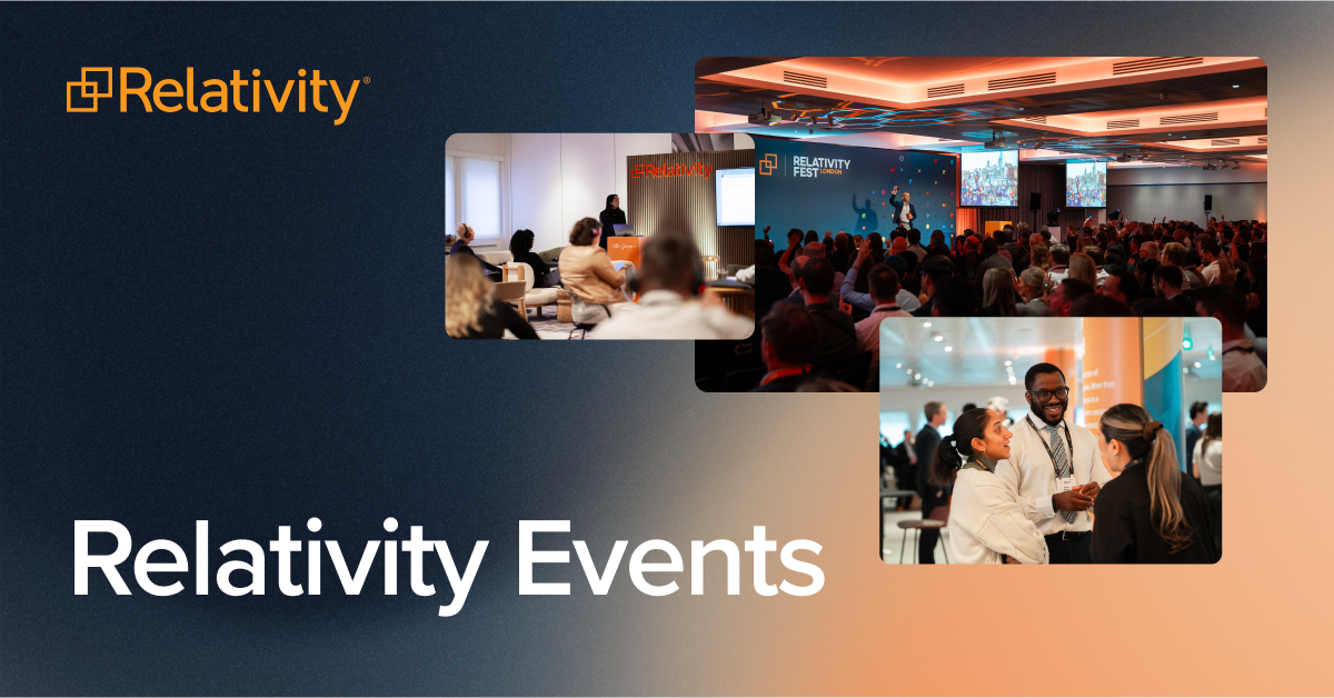 Upcoming Events | Meet Up with Relativity